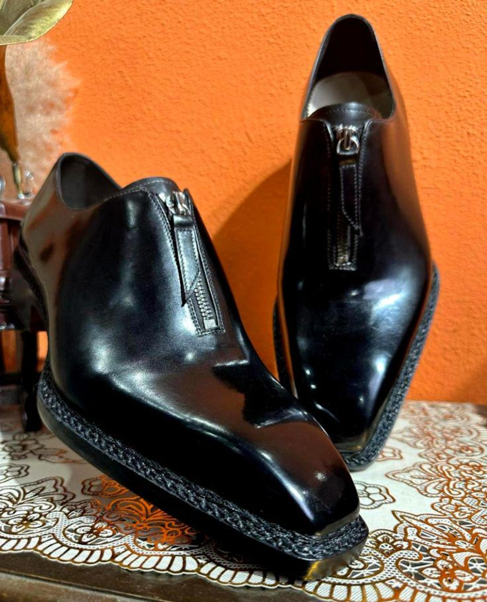 Bespoke Black Leather Oxford Shoes: Handmade Goodyear Welted Dress ...