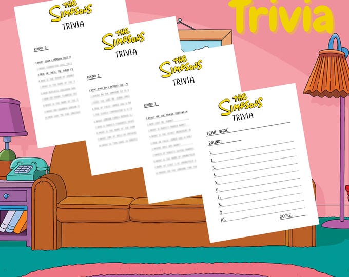 The Simpsons | Trivia | Quiz | Party Game | Printable - Etsy Canada