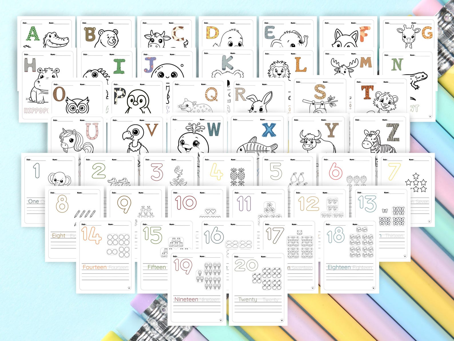 Preschool Alphabet and Counting Workbook | Kindergarten Classroom PDF ...