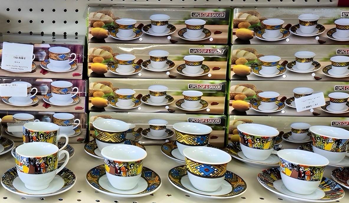 Ethiopian Coffee Cup Set: Traditional Sini Cups & Saucers (12 Pcs) - Etsy