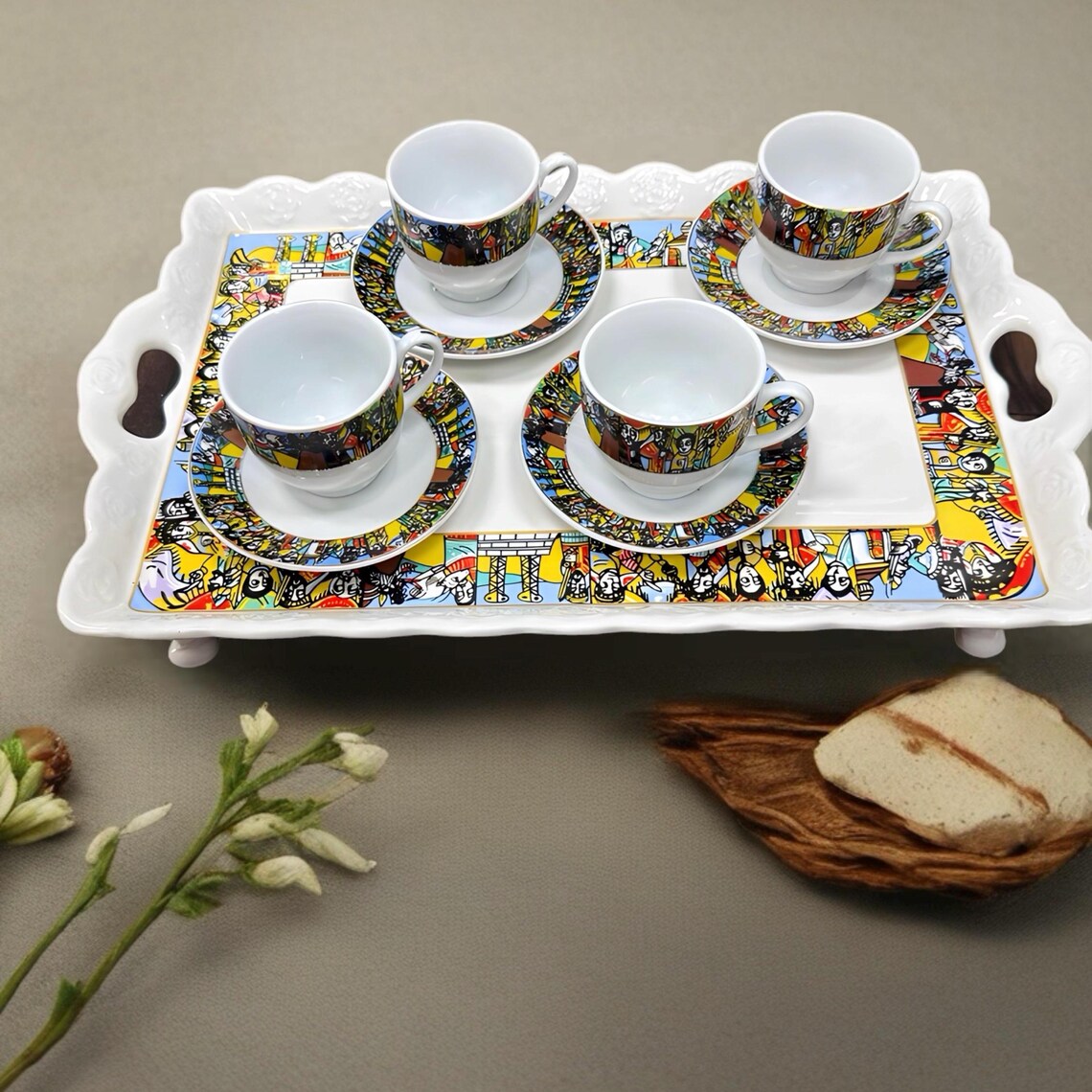Ethiopian Coffee Cup Set: Traditional Sini Cups & Saucers (12 Pcs) - Etsy
