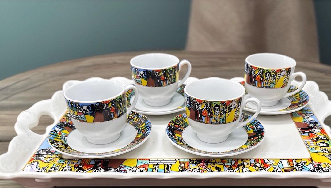 Ethiopian Coffee Cup Set: Traditional Sini Cups & Saucers (12 Pcs) - Etsy