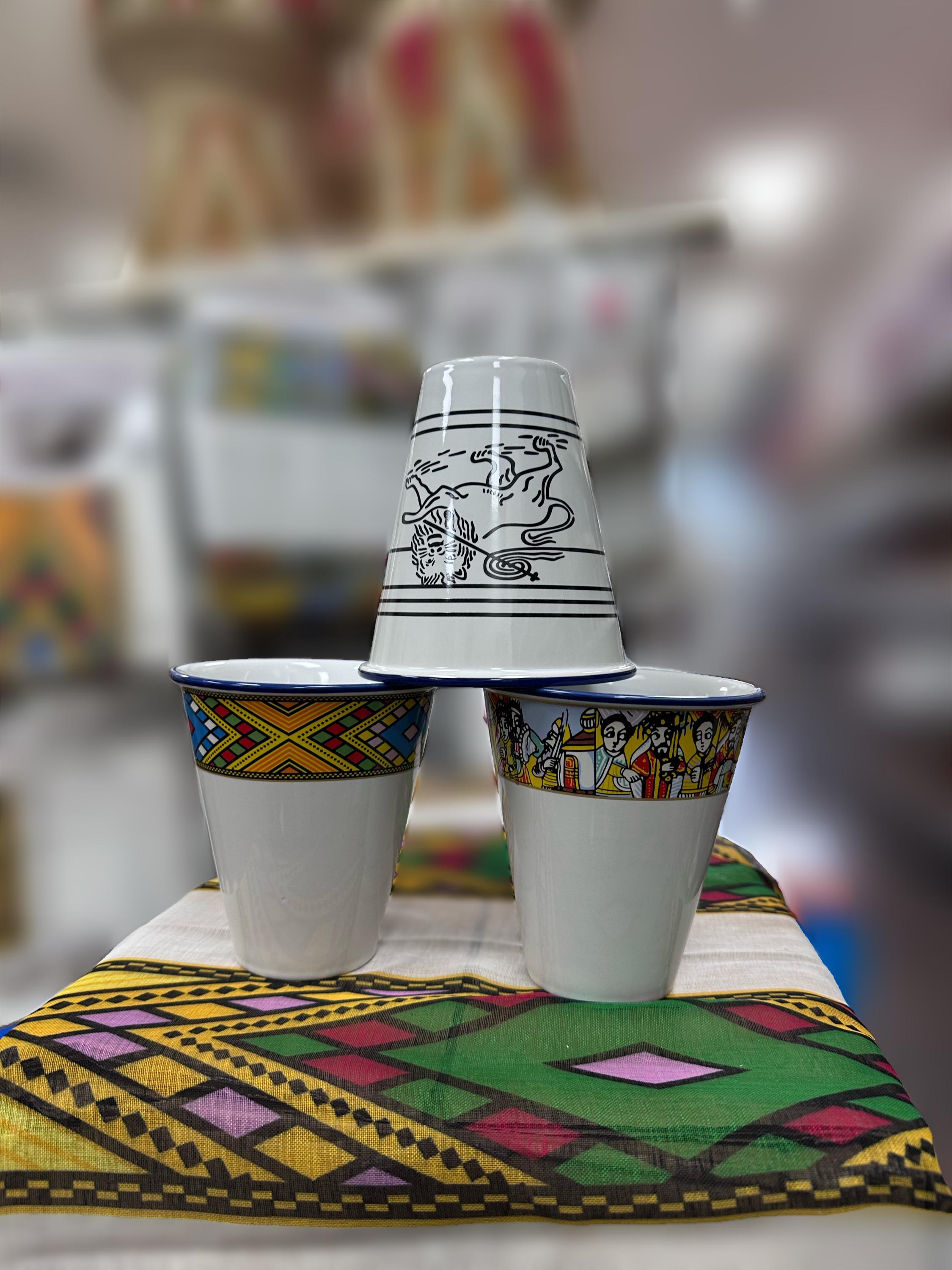 Haile Selassie Eritrean & Ethiopian Tella Cups | Traditional ስዋ ጠላ መለሊክ ...