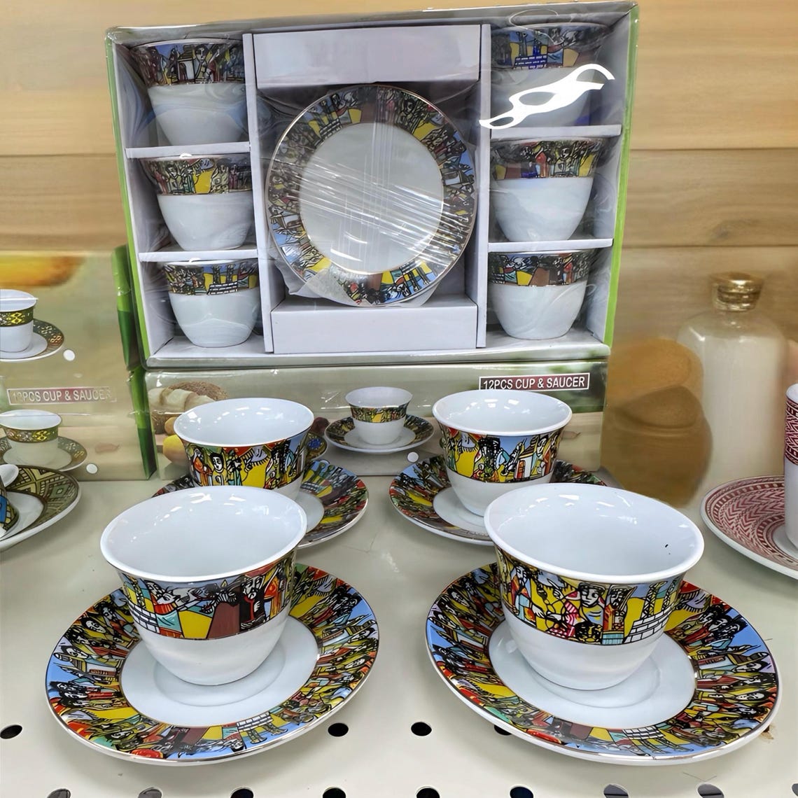 Ethiopian Coffee Cup Set: Traditional Sini Cups & Saucers (12 Pcs) - Etsy