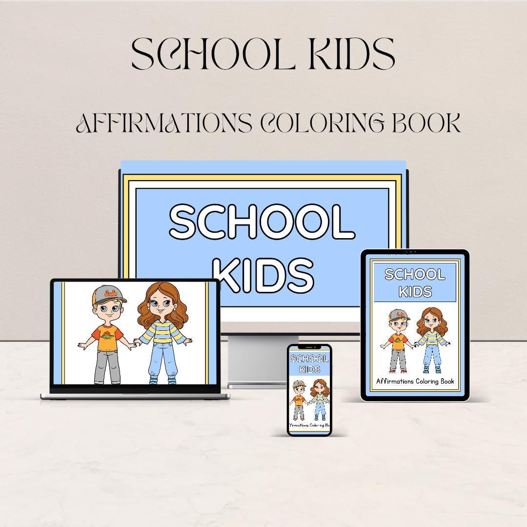Positive Affirmation Coloring Pages for Kids – Grayscale Activity ...