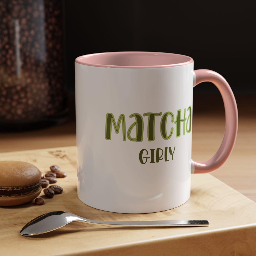Matcha Girly Coffee Mug: Pink Ceramic Tea Cup, Kitchen Decor - Etsy