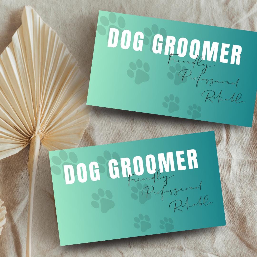 Dog Grooming Business Cards, Printable Business Card, Pet Business ...