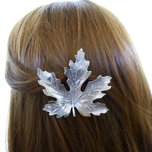 Bridal Hair Clip LAST ONE Silver Maple Leaf Barrette Bride - Etsy
