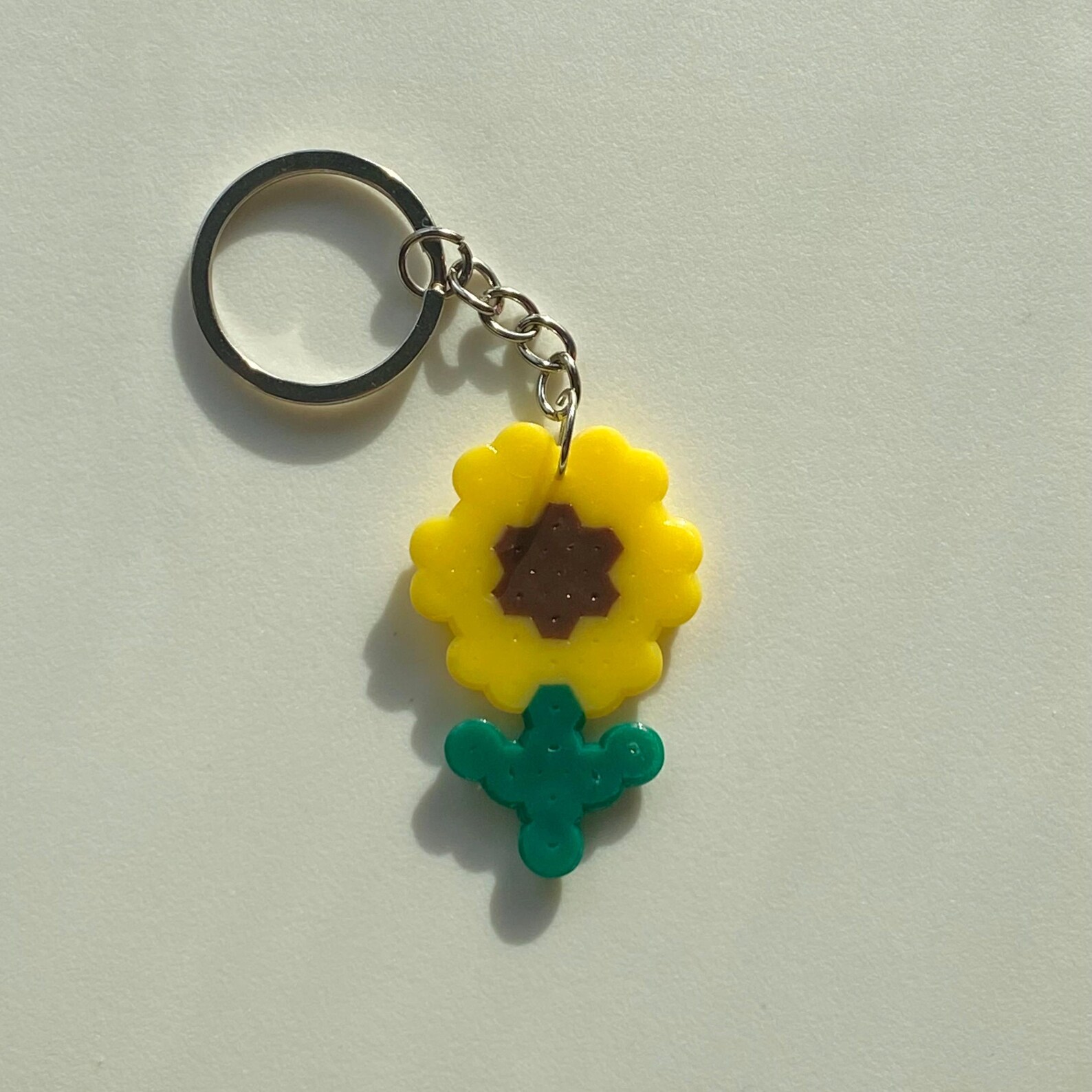 Sunflower Perler Bead Keychain | Flower Keychain | Cute Bag Charm ...
