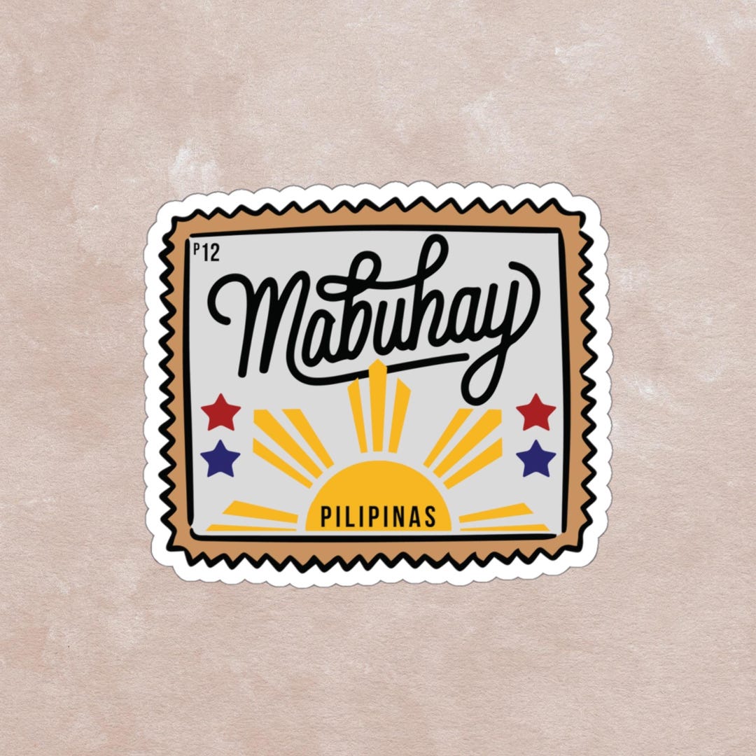 Mabuhay Pilipinas Postage Stamp Vinyl Sticker - Philippines Travel ...