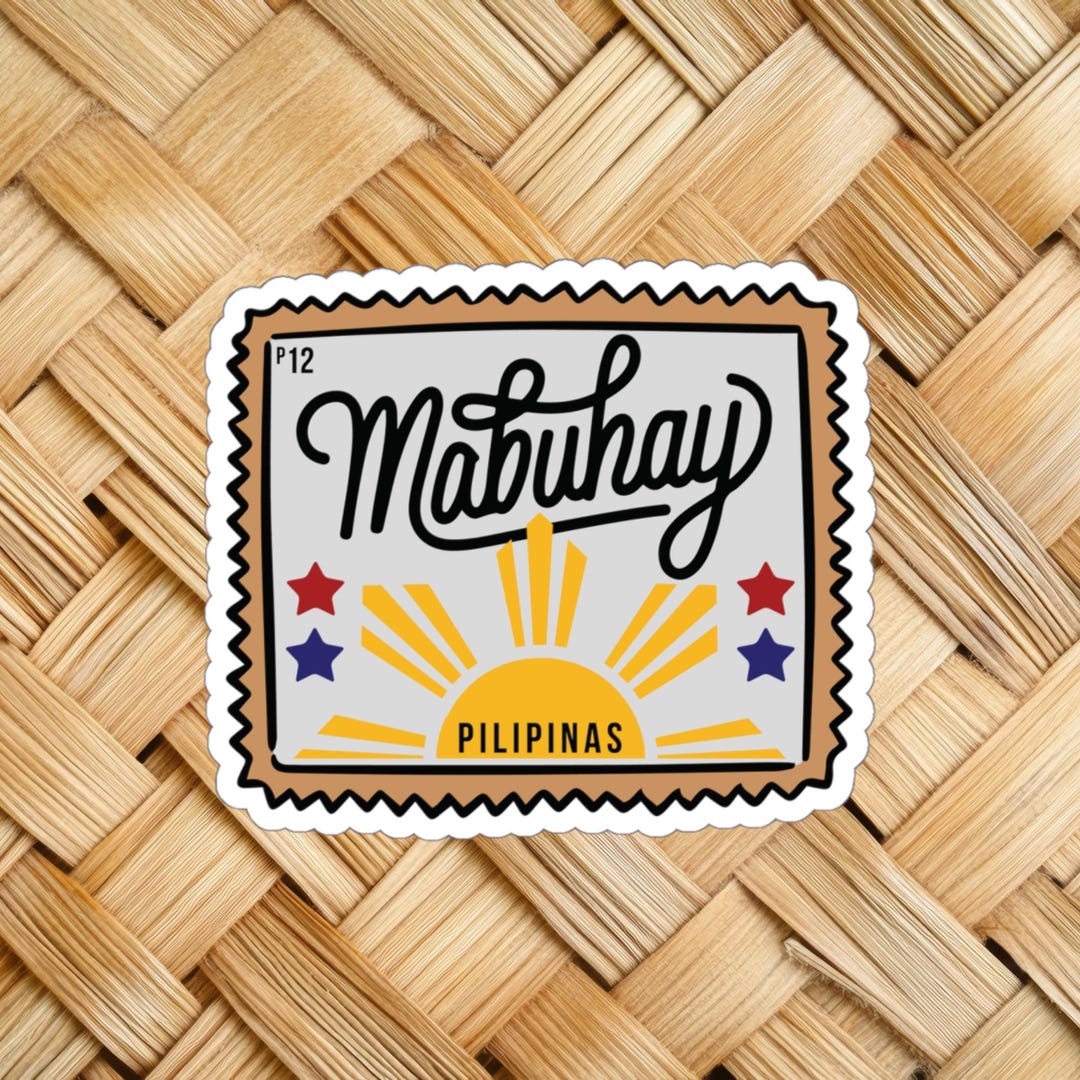 Mabuhay Philippines Postage Stamp Vinyl Sticker - Laptop, Water Bottle ...