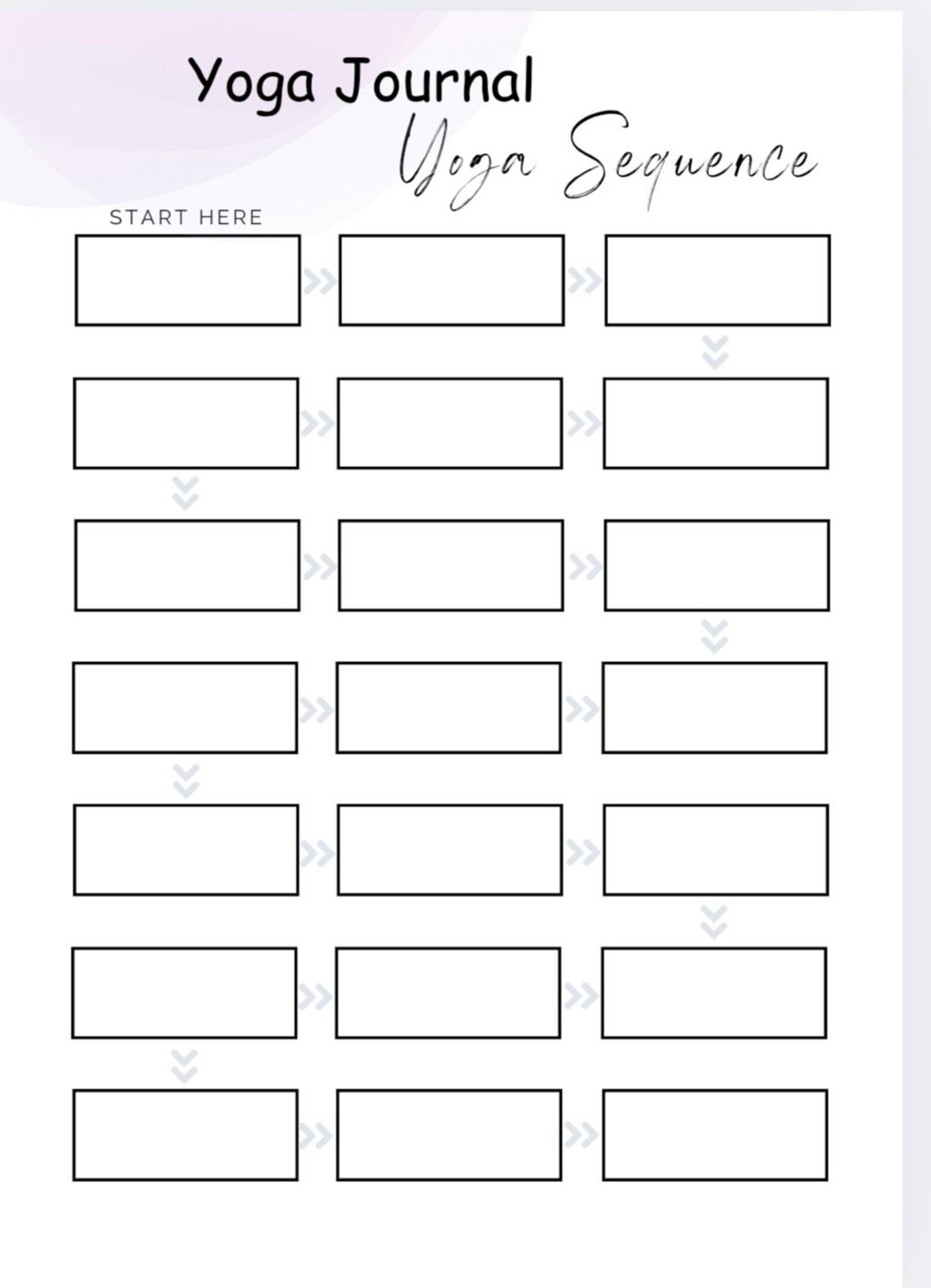 Printable Yoga Journal | Daily Wellness Planner (PDF) - Etsy