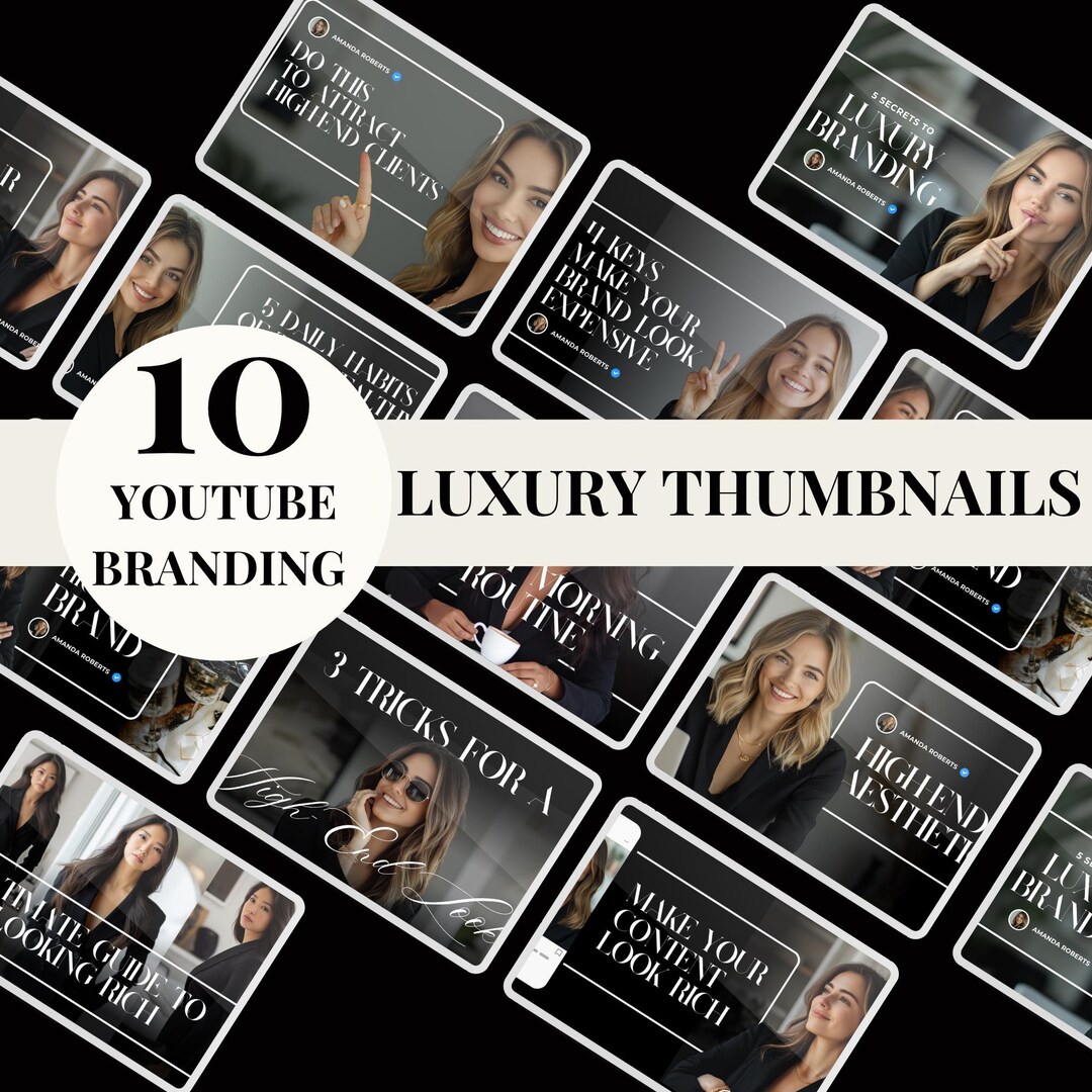 Luxury Youtube Thumbnail Templates | Canva Kit for High-end Branding ...