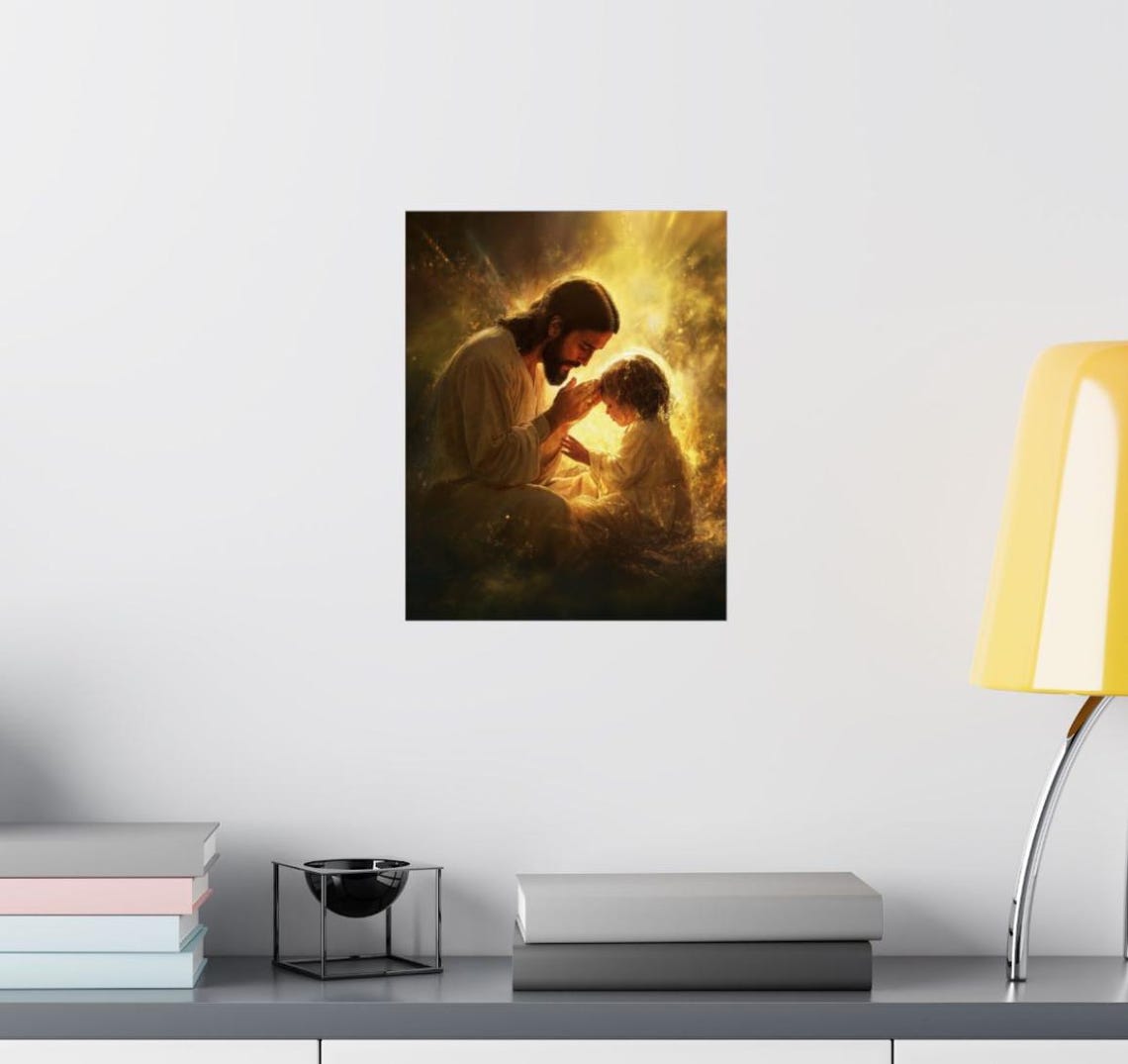 Jesus Blessing Child Digital Art - Christian Wall Decor - Religious ...