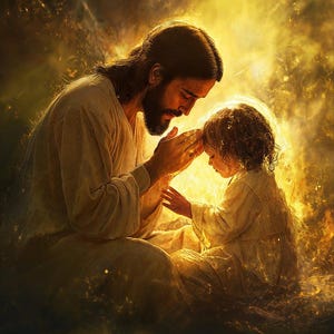 Jesus Blessing Child Digital Art - Christian Wall Decor - Religious ...
