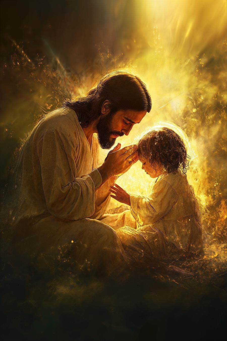 Jesus Blessing Child Digital Art - Christian Wall Decor - Religious ...