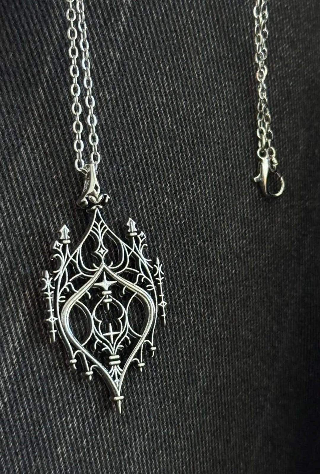 Old Castle Necklace, Gothic Jewelry, Pagan Accessories, Hollow Castle ...