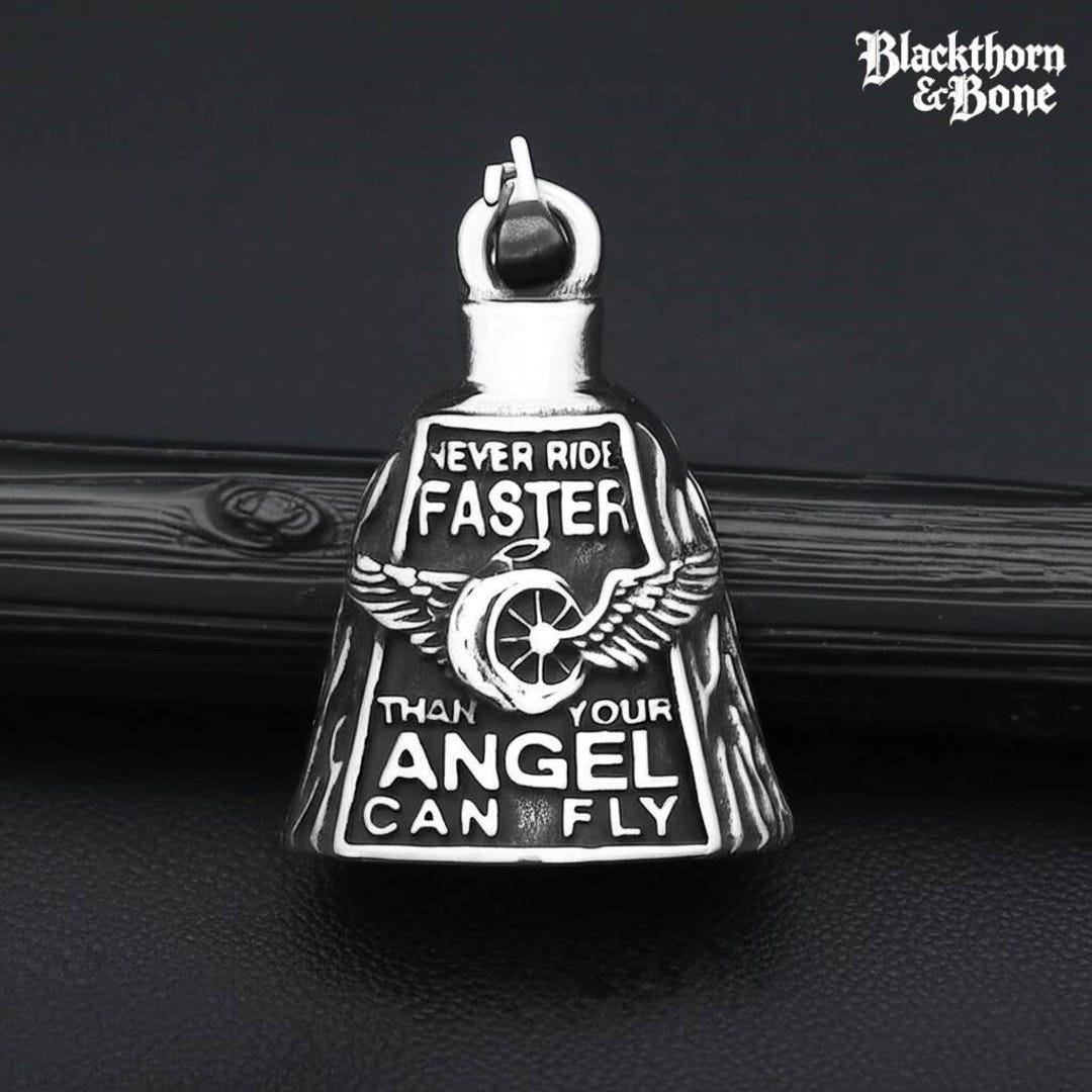 Never Ride Faster Than Your Angel Can Fly Necklace, Vintage Stainless ...