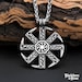 Slavic Kolovrat Symbol Necklace, Pagan Sun Wheel Amulet, Viking ...