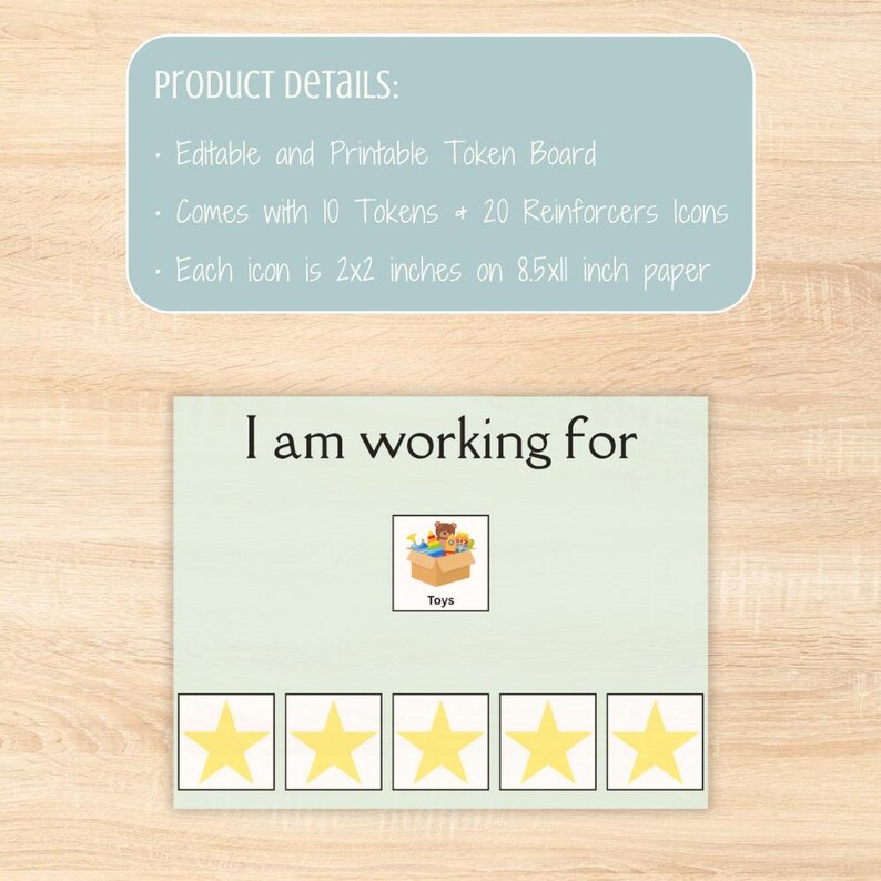 Simple Token Board + Reinforcers PECS - Editable Token Chart, Autism ...