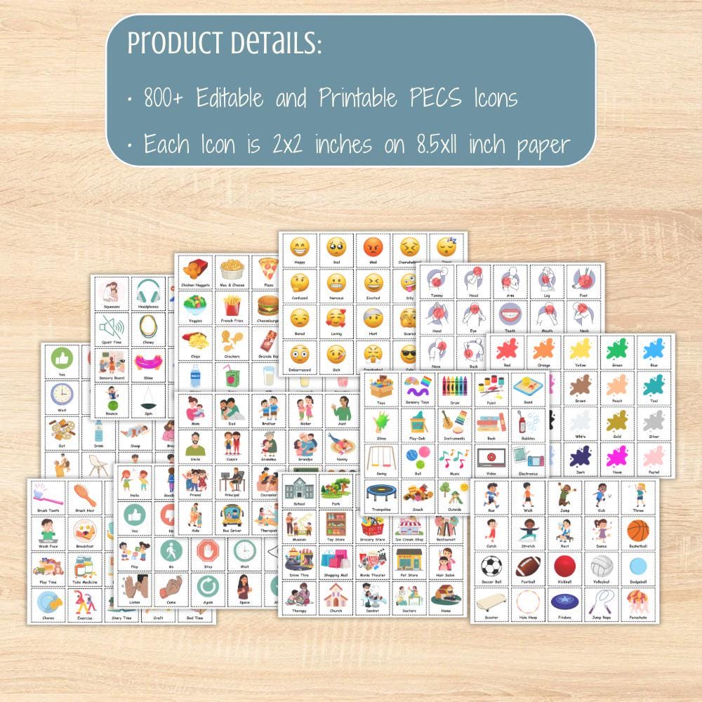 Complete PECS Cards Bundle — Editable AAC Visuals, Autism Nonverbal ...