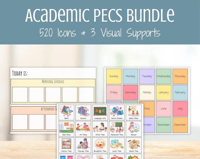 Visual Schedule and Communication Cards Bundle (choice Board, First ...