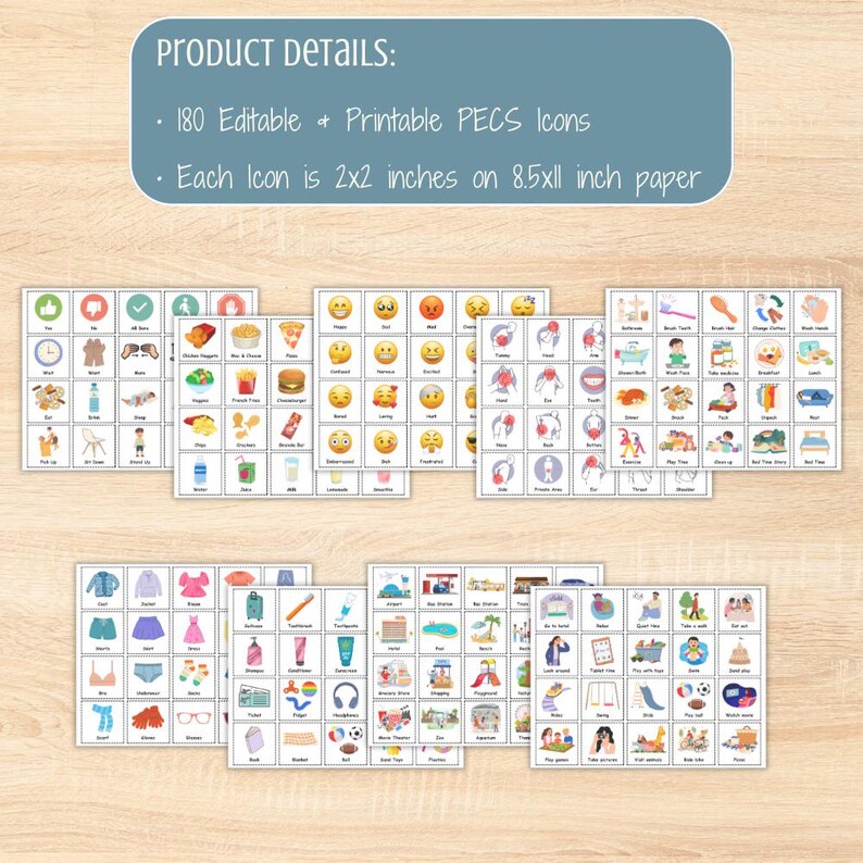 Travel PECS Cards Bundle — Editable AAC, Autism Nonverbal Communication ...