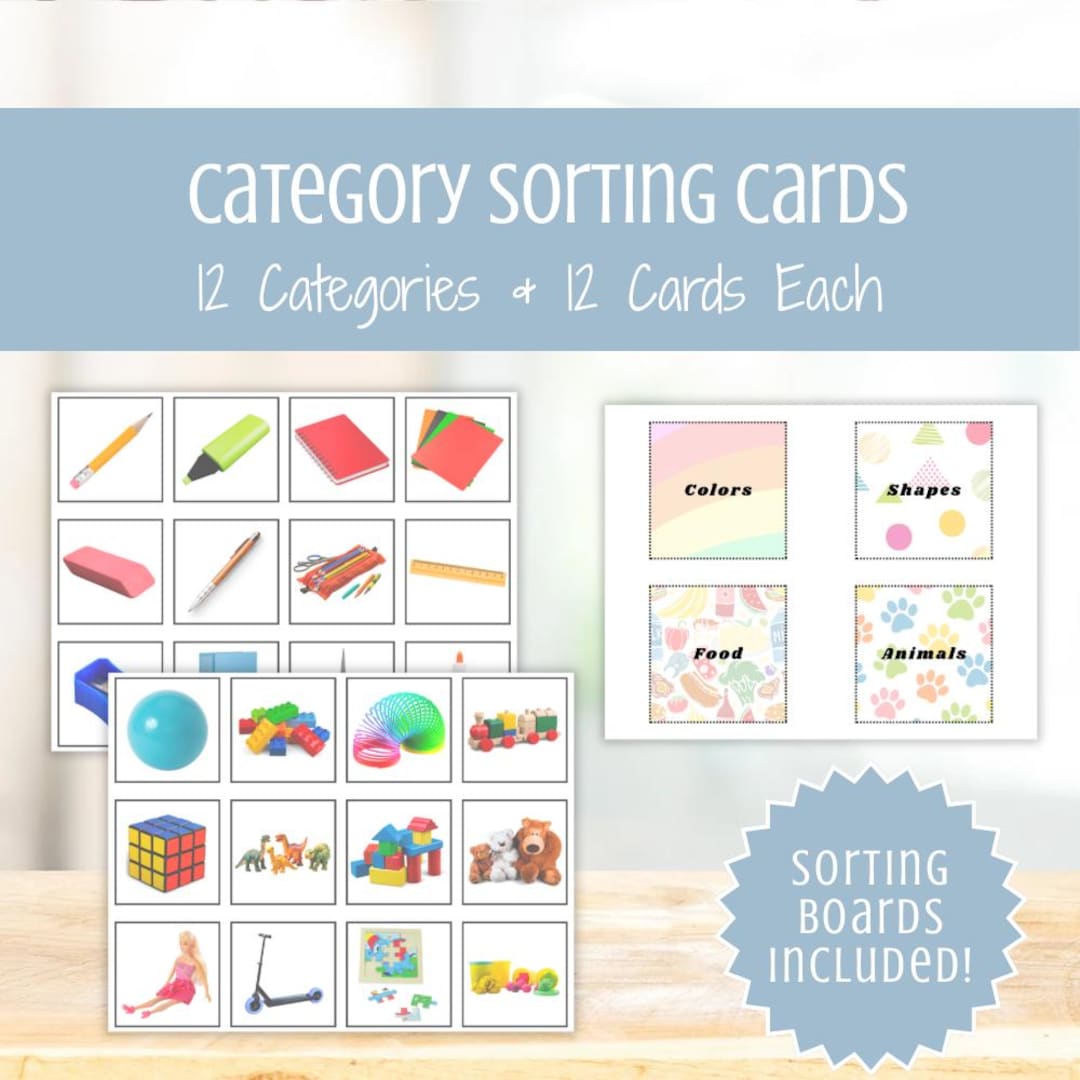 Category Sorting Picture Cards — Real Photos for DTT Programs, ABA ...