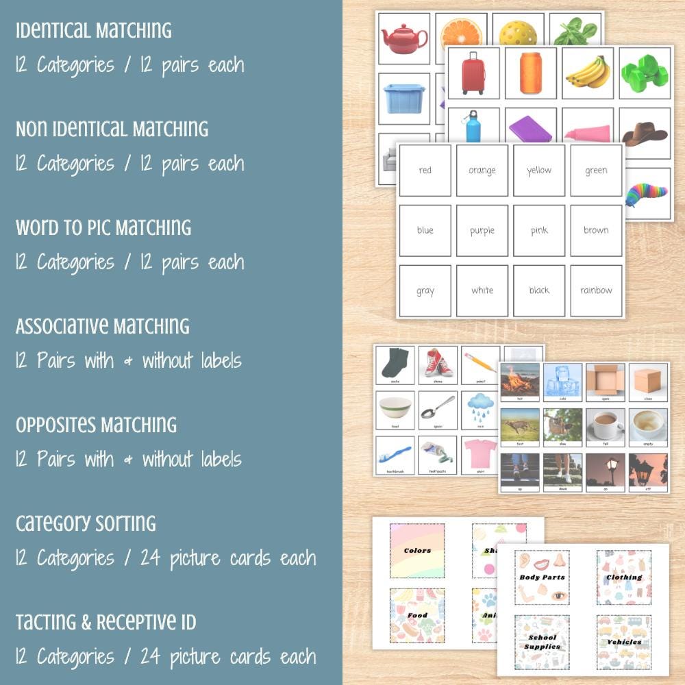 DTT Picture Cards Bundle — Real Photos for ABA Programs, Therapy ...
