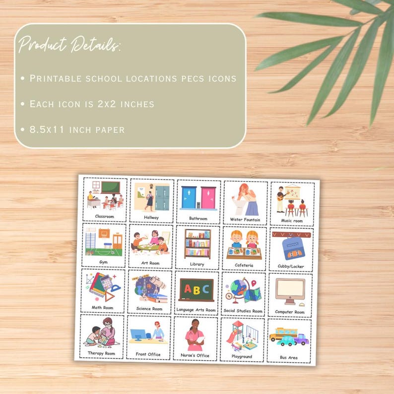 Editable School Locations PECS Icons | Communication Board ...