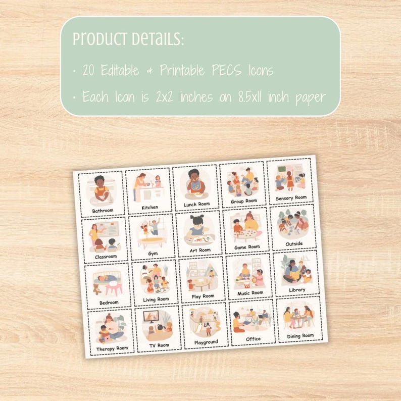 ABA Rooms & Areas PECS Cards — Editable AAC, Autism Nonverbal ...