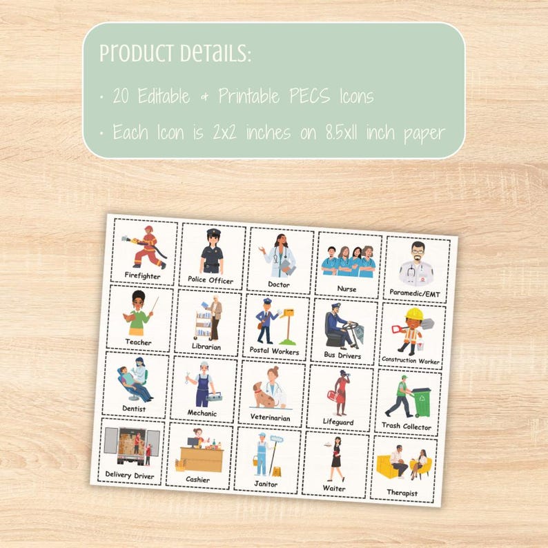 Community Helpers PECS Icons - Editable AAC Visuals, Autism Nonverbal ...