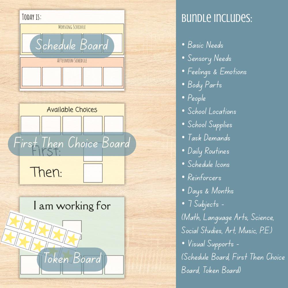 Academic School PECS Cards Bundle — Editable AAC Visuals, Autism ...