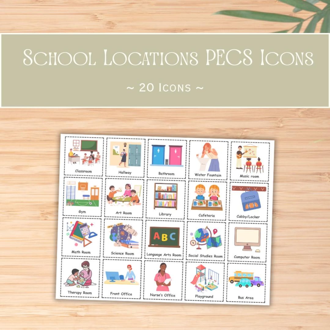 Editable School Locations PECS Icons | Communication Board ...