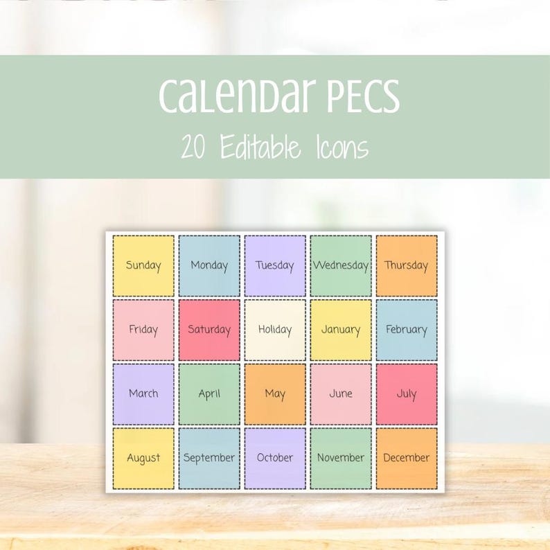 Calendar PECS Icons - Editable AAC Visuals, Autism Nonverbal ...