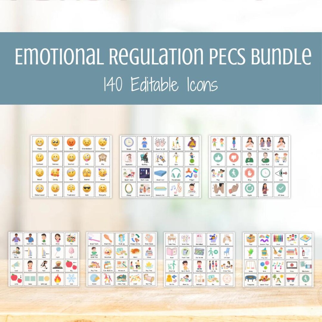 Emotional Regulation & Behavior Support PECS Cards Bundle — Editable ...