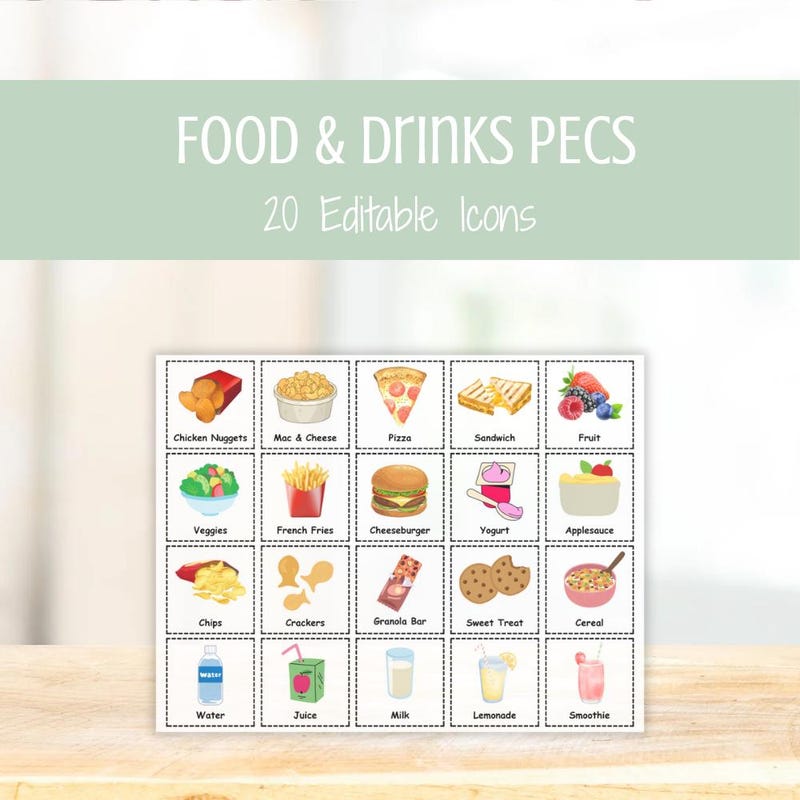 Food Pec Cards - Etsy