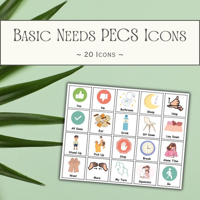 Editable Basic Needs PECS Icons | Nonverbal Communication ...
