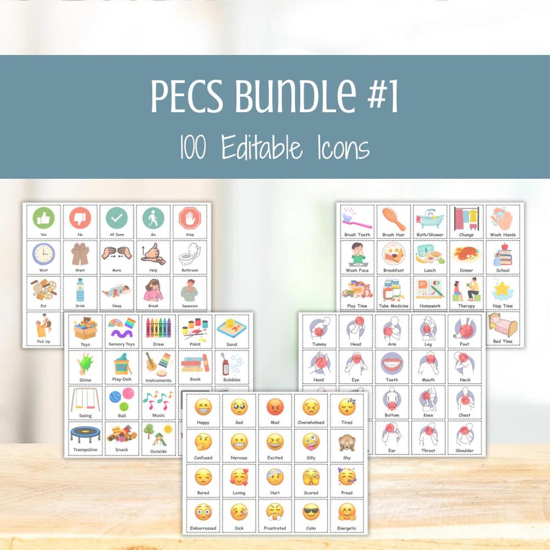 PECS Icons Bundle #1 - Editable AAC Visuals, Autism Nonverbal ...