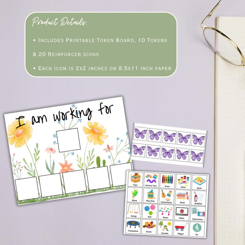 Editable Butterfly Garden Token Board + Reinforcer PECS Icons | Token ...