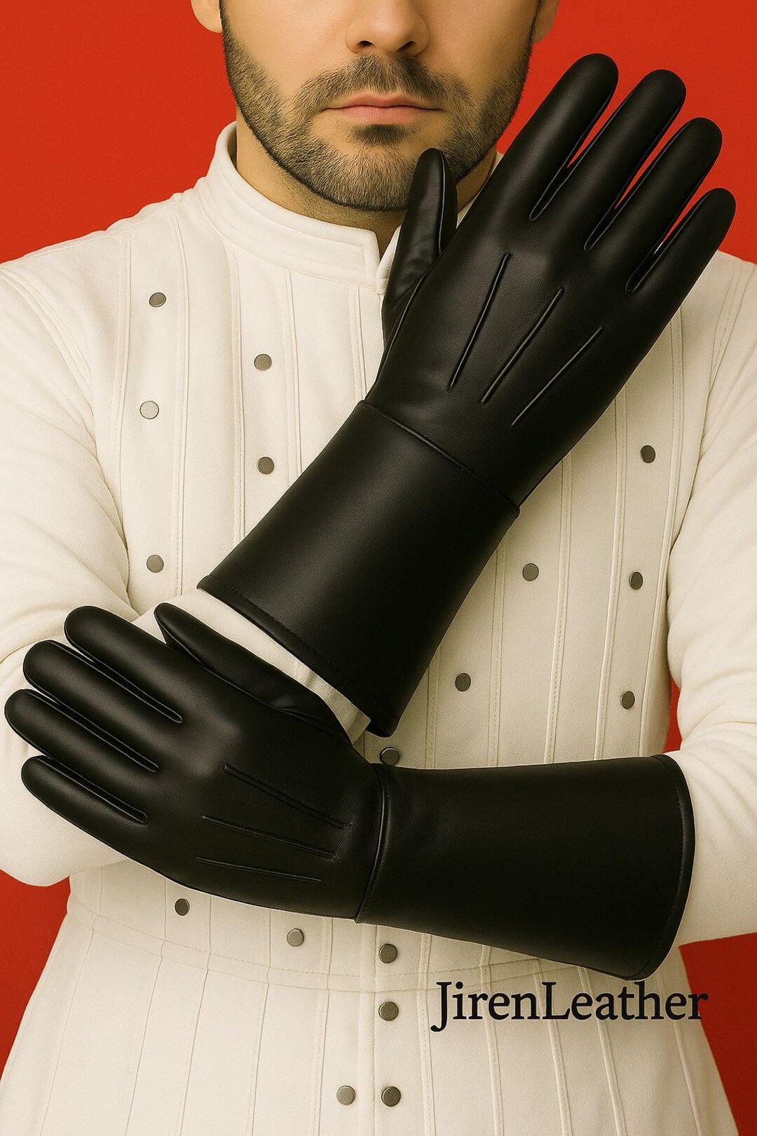 Leather Gauntlet Gloves: Medieval Renaissance Steampunk Cosplay Armor ...