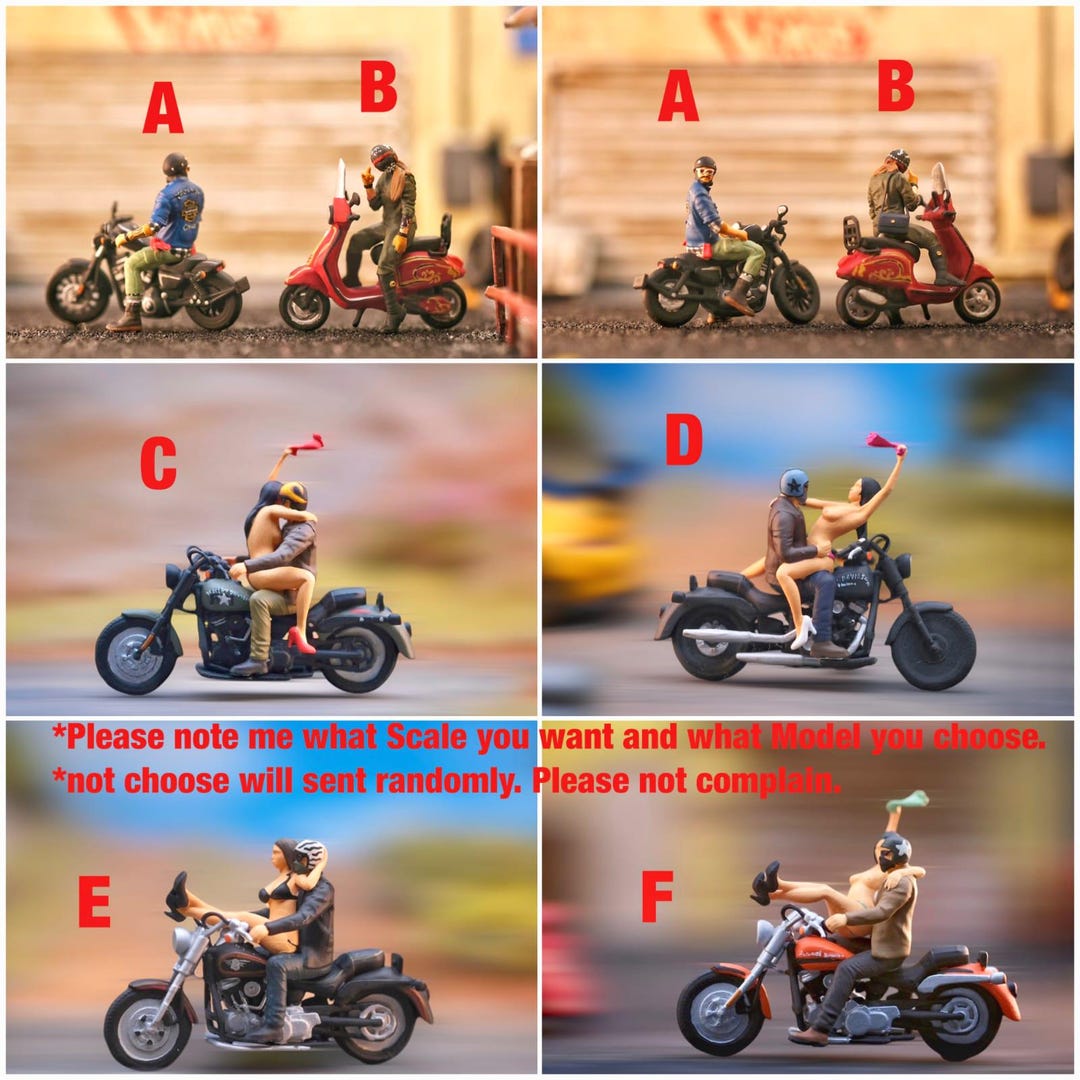 Miniature Biker Story Scale 1/64 or 1/87 for Diecast or Diorama - Etsy