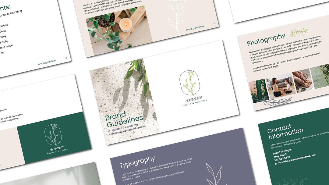 Canva Template, Brand Guidelines, Health & Wellness Brand Guide, Design ...