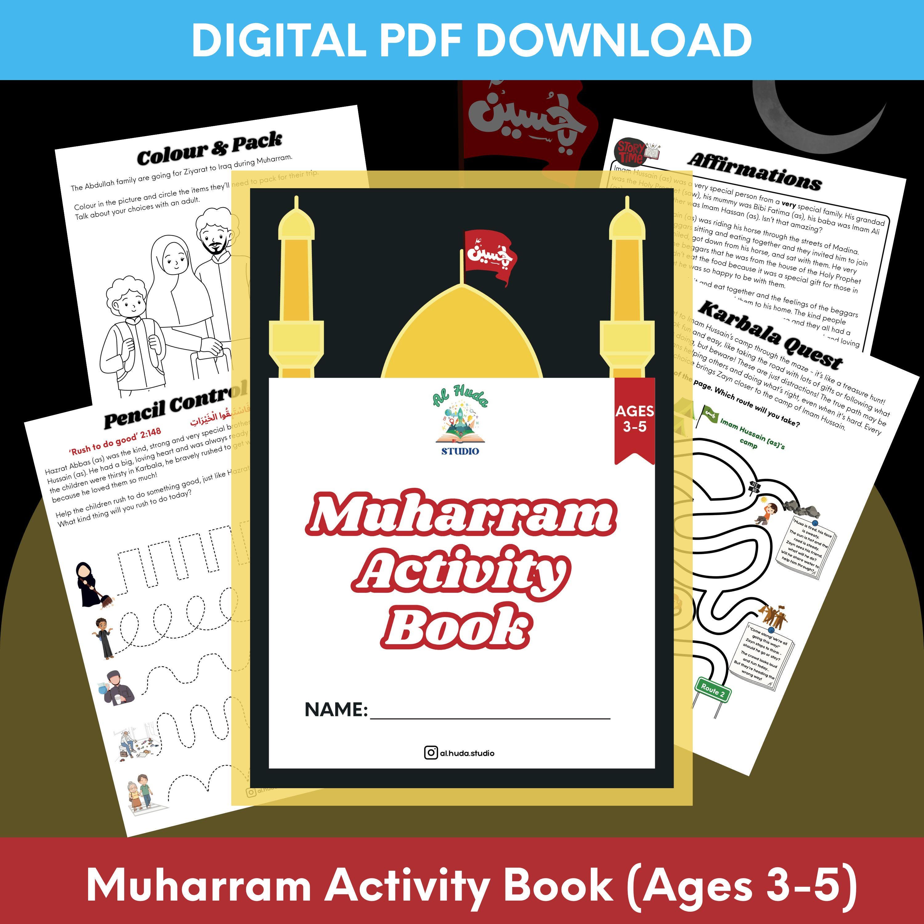 Muharram Activity Book Kids Ages 3–5 | Islamic Crafts, Colouring, Cut ...