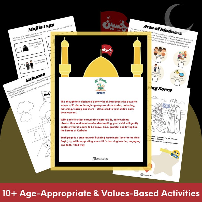 Muharram Activity Book Kids Ages 3–5 | Islamic Crafts, Colouring, Cut ...