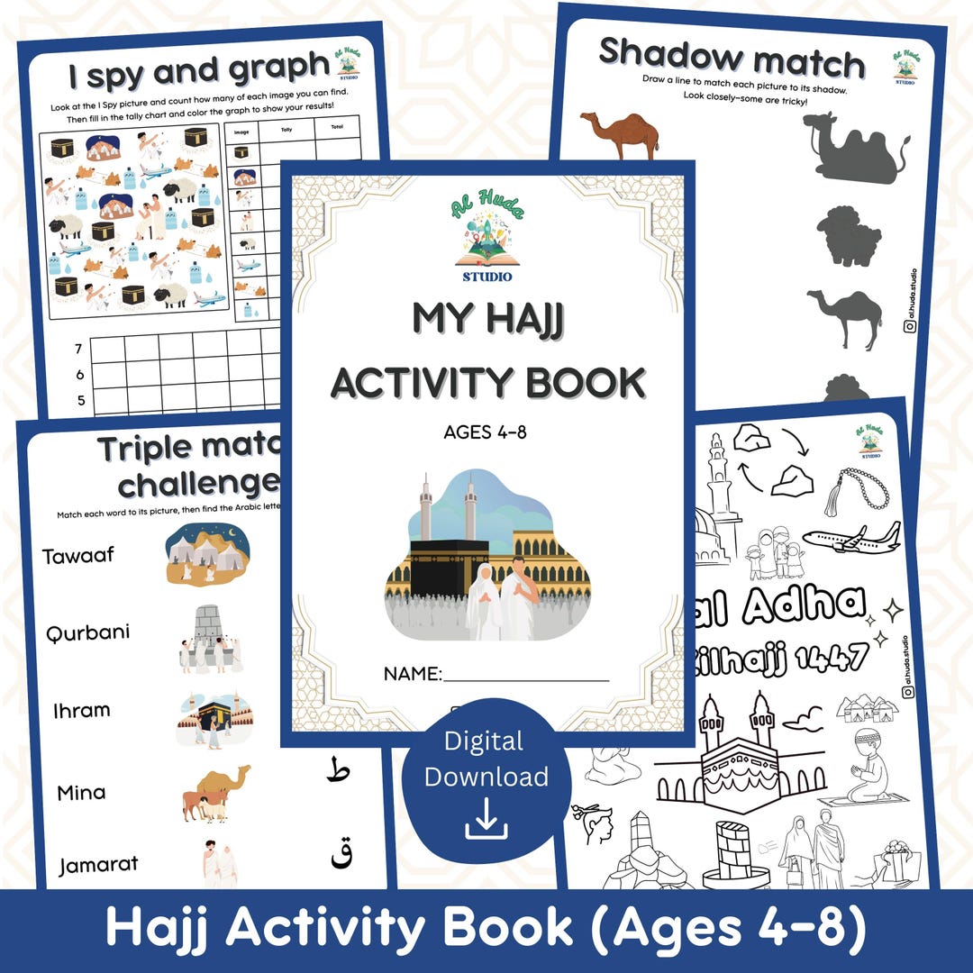 Hajj Activity Book 4-8 Years | Islamic Activities | Hajj Learning ...