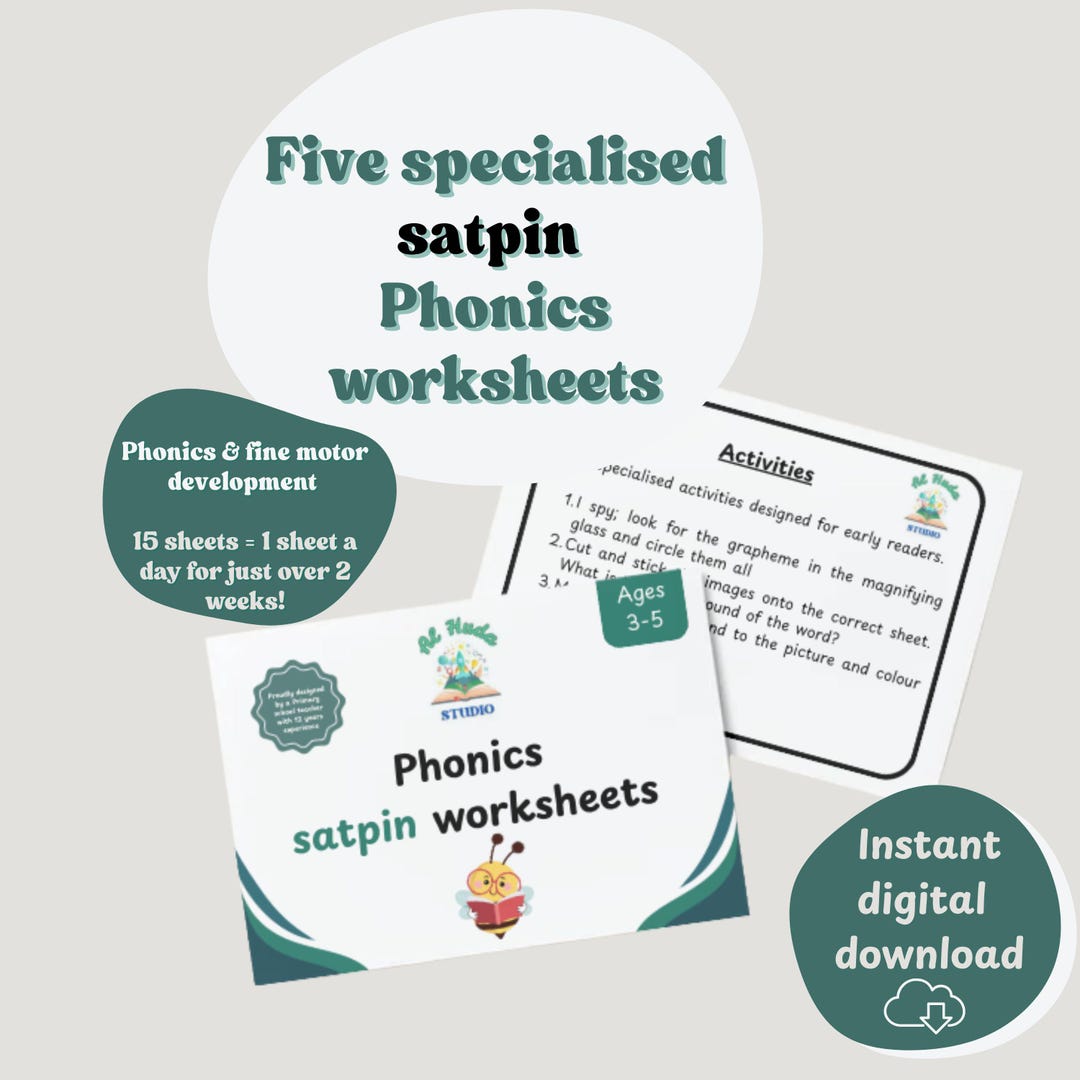STARTER SATPIN Phonics Worksheets for Preschoolers – Early Years ...