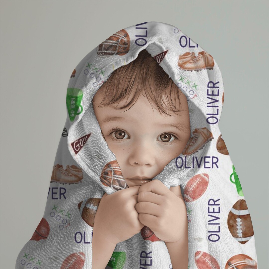 Personalized Football Towel for Kids,soft Microfiber Bath Towel With ...
