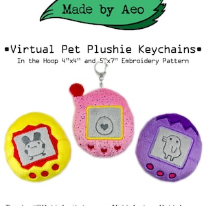ITH DIGITAL PATTERN - Virtual Pet Plushie Keychains - in the Hoop ...