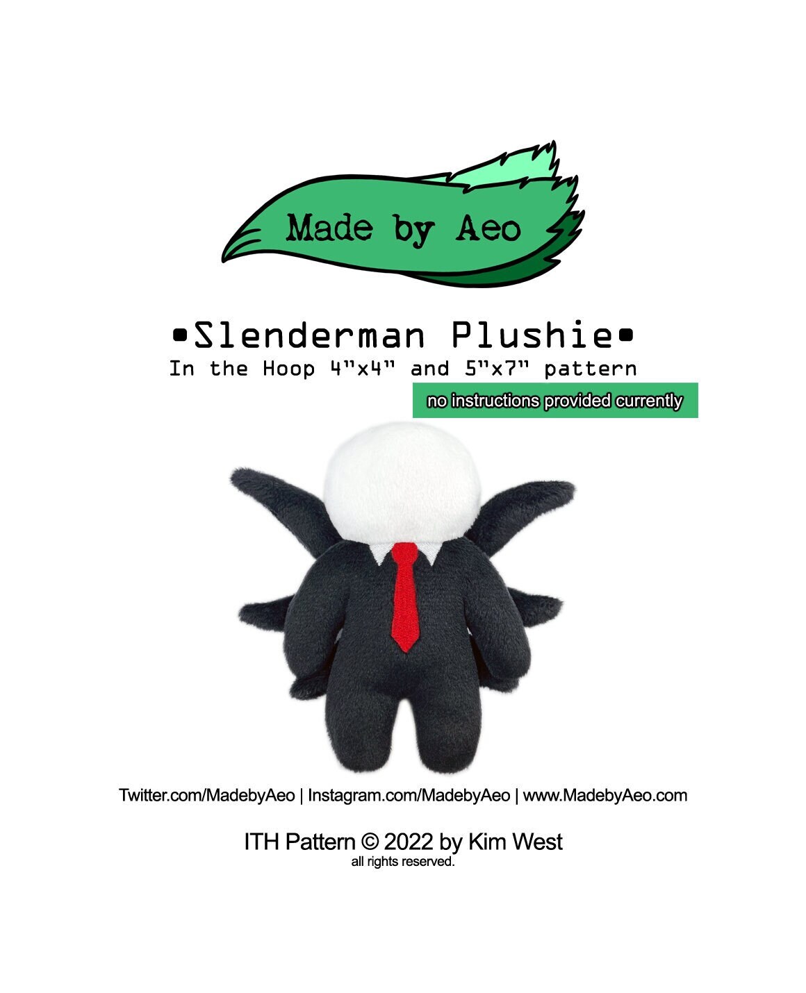 Slender Man Chibi Plush